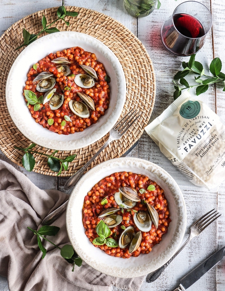 Fregola sarda alle vongole | Recettes | Favuzzi | Huiles d'olive et ...